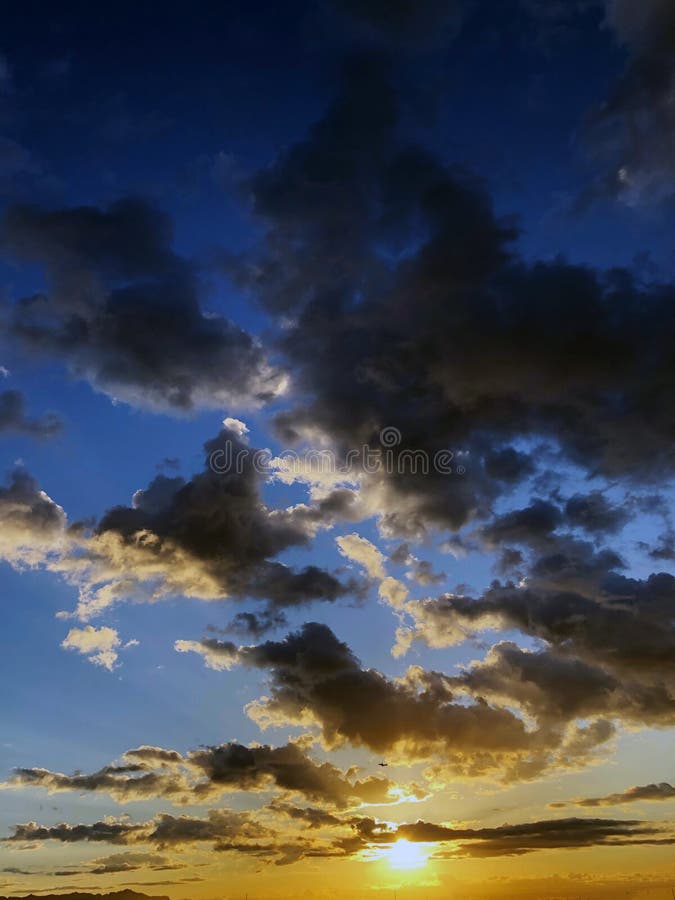 Dramatic Sunrise Clouds stock image. Image of bluesky - 142513821