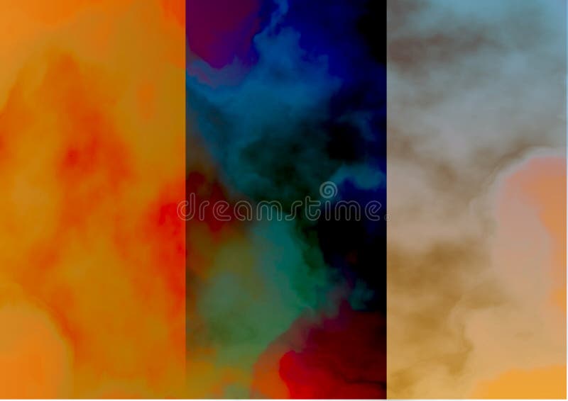 Dramatic Clouds in Three Color Background 3 Stock Illustration ...