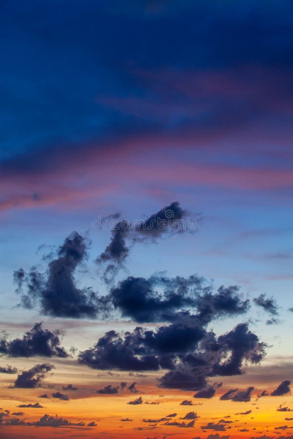 Sunset Cloudscape Background Natural Pattern Stock Image - Image of ...