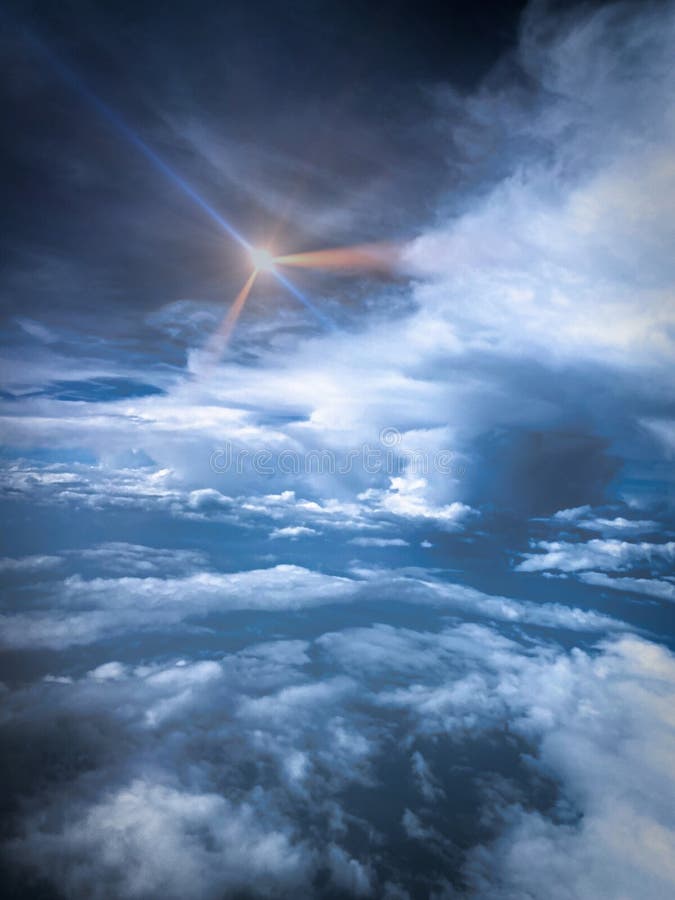 Dramatic Sky and Cloudscape Over the Clouds with a Shining Star Stock ...