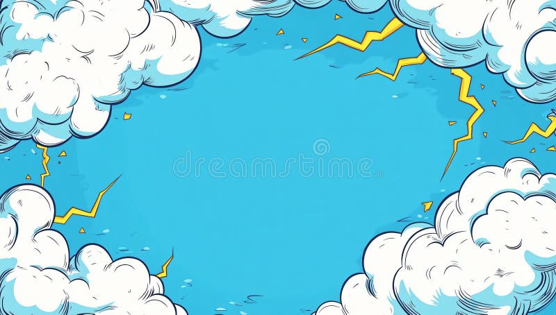 Dramatic Sky Comic Book Background: Clouds, High Quality Image Stock ...
