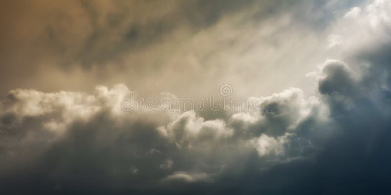 Dramatic Sky with Cumulus Clouds and Bright Glow Stock Photo - Image of ...