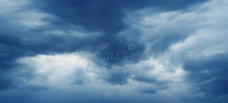 Dramatic Sky with Dark Dense Clouds before a Thunderstorm Stock Image ...