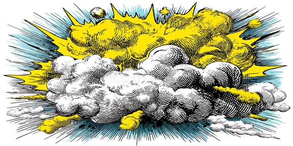 Dramatic Sky Explosion Illustration Stock Image - Image of black, book ...