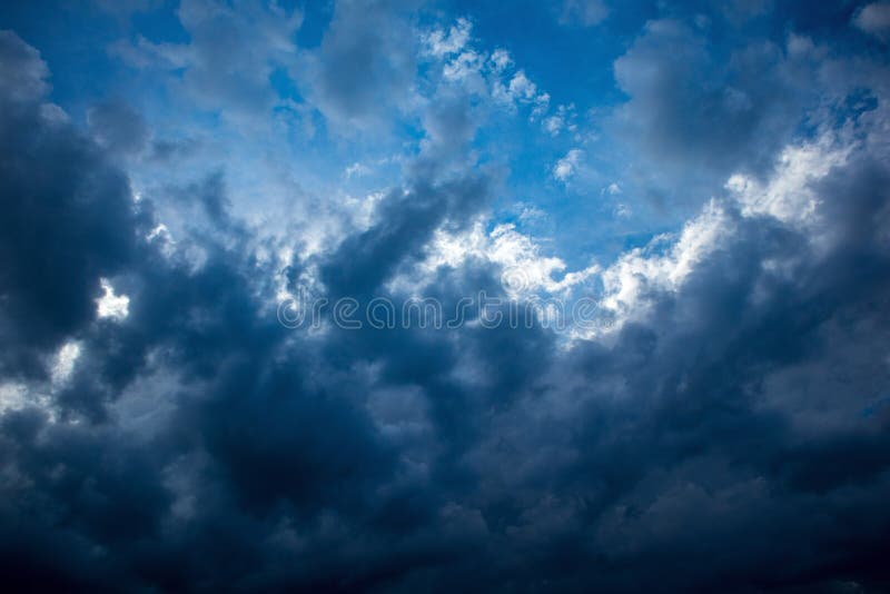 Dramatic Sky with Flying Dark Clouds Stock Photo - Image of meteorology ...