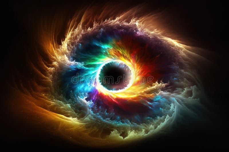 Dramatic Sky Formation of a Black Hole. Ai Generated Stock Illustration ...