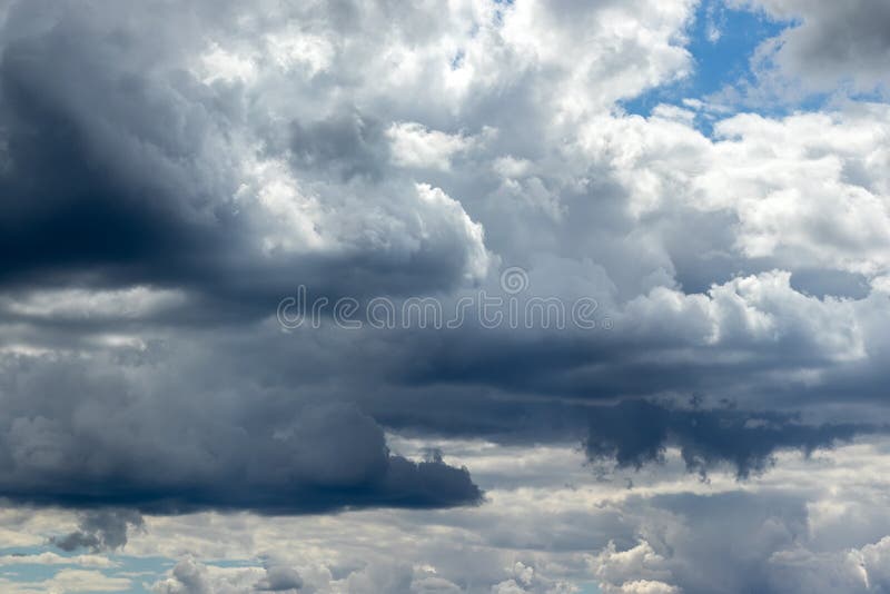 Dramatic Sky with Gray White Blue Clouds. Overcast and Cloudy To Rain ...