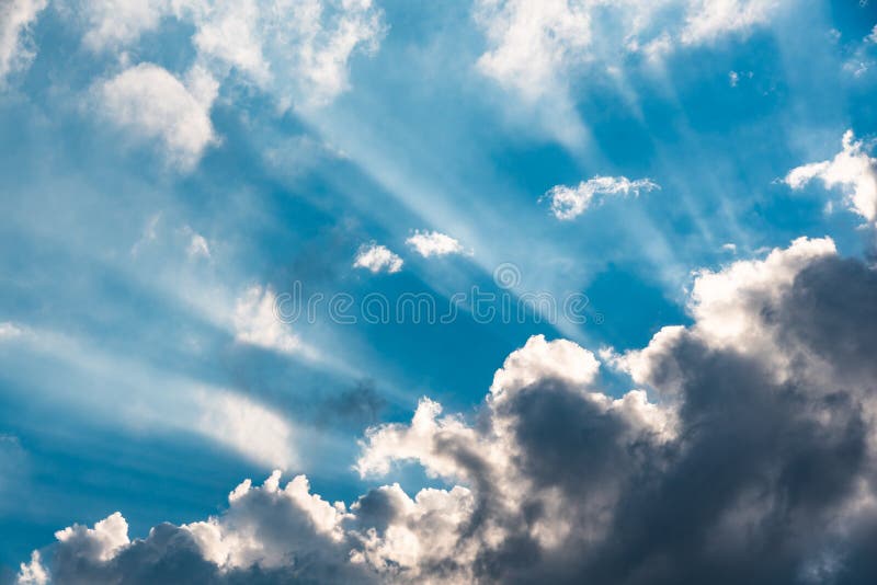 Dramatic Sky Light from Heaven. Sun and Clouds Stock Image - Image of ...