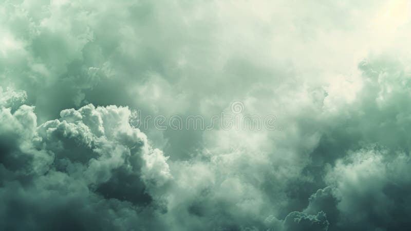 Dramatic Sky: Moody Green Clouds Background Texture Stock Illustration ...