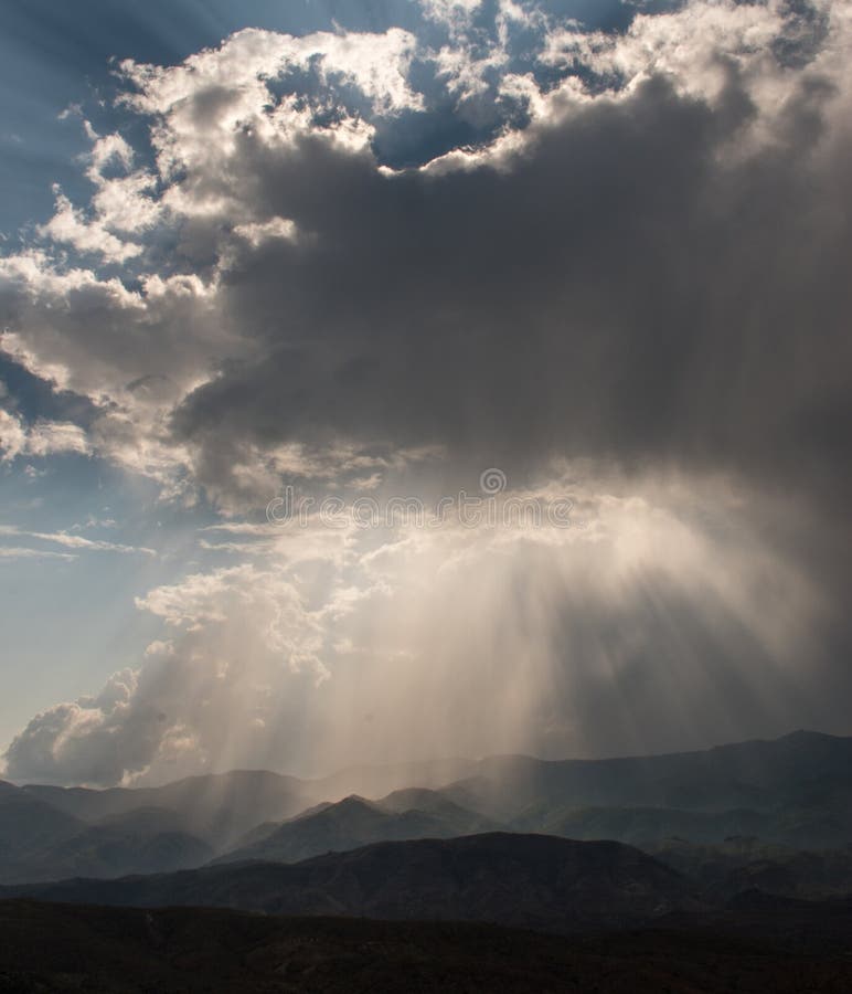 Dramatic Sky Over Arizona Mountain Range Stock Image - Image of ...