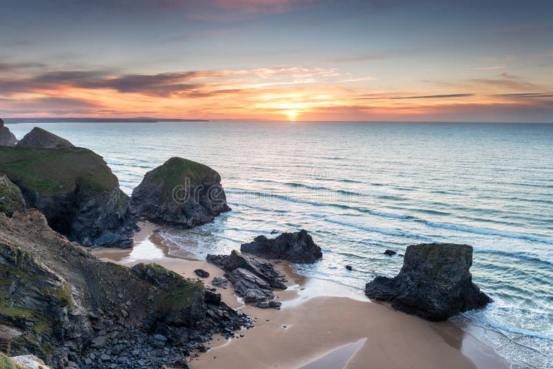 Dramatic Sky Over the Cornwall Coast Stock Image - Image of rising ...