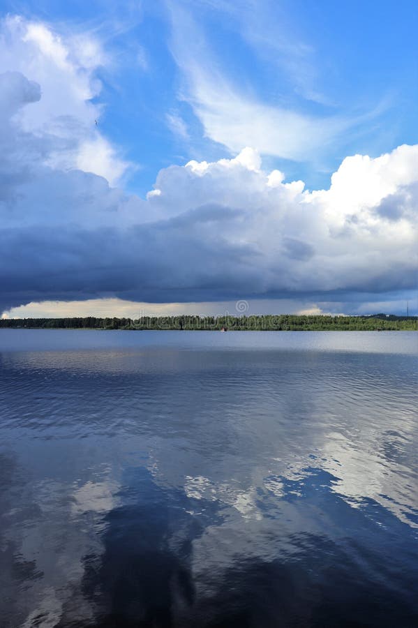 Dramatic Sky Over the Lule River Stock Photo - Image of norden, cumulus ...