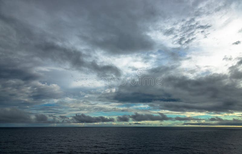Dramatic Sky Over the Ocean Stock Image - Image of clouds, empty: 167775877