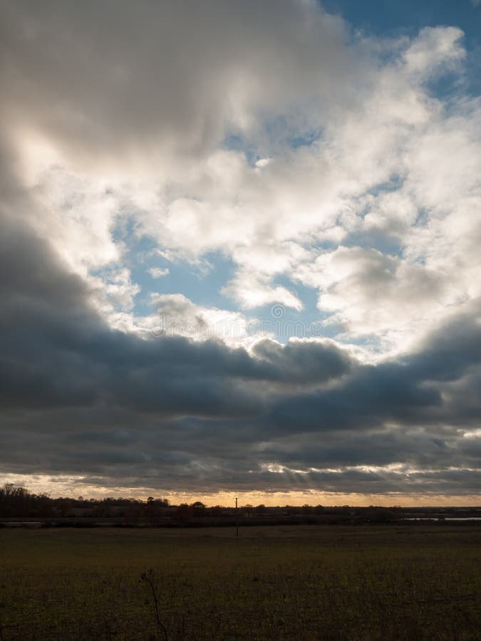 Dramatic Sky Over Open Empty Grassland Plain Special Stock Photo ...