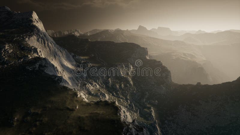 Dramatic Sky Over Steps in a Mountain Stock Photo - Image of mineral ...