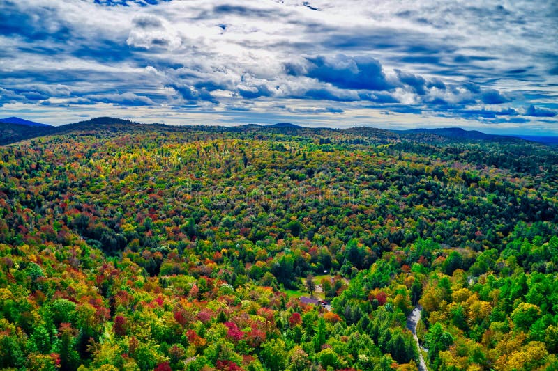 Dramatic Sky Over Vermont Fall Foliage Stock Photo - Image of dramatic ...