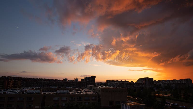 Dramatic Sky Over Vilnius, Lithuania. Stock Photo - Image of town ...