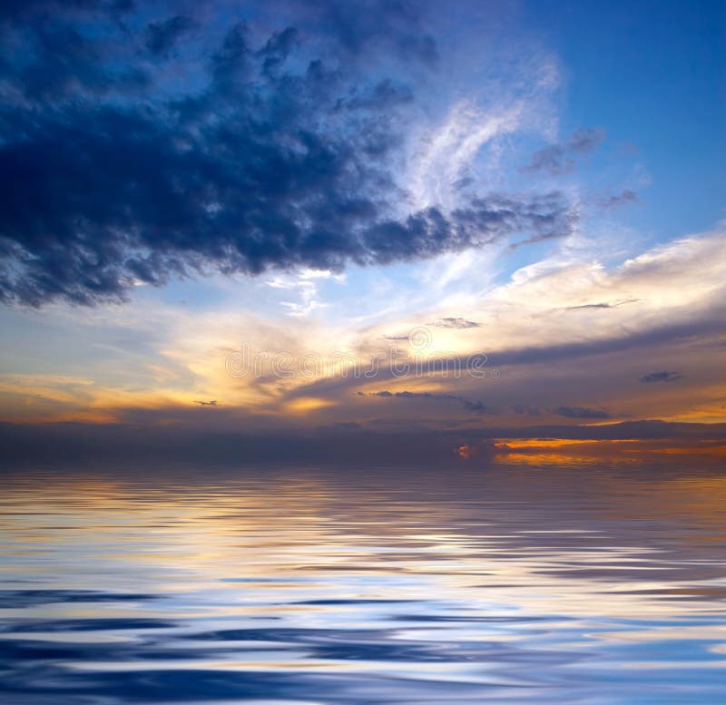 Dramatic sky over water stock image. Image of destinations - 6063337