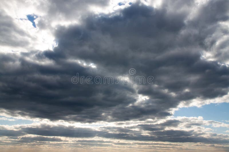 Dramatic Sky with Overcast Clouds Hiding the Sun Stock Image - Image of ...