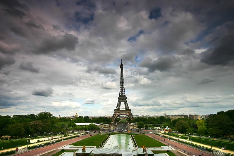 Dramatic sky in Paris stock image. Image of france, card - 12599095