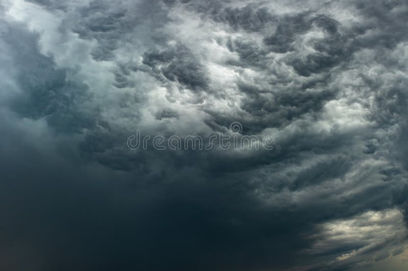 Dramatic Sky with Scary Rain Clouds before Thunderstorm. Scenery with ...