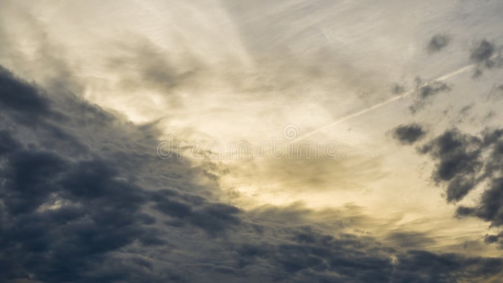 Dramatic Sky Sight with Dark Thunder Clouds and Sunlight Stock Image ...