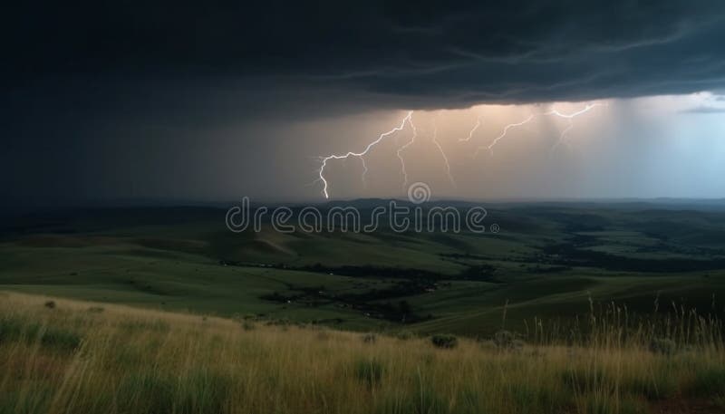 Dramatic Sky, Spooky Storm Cloud, Bolt Flash, Danger Outdoors Generated ...