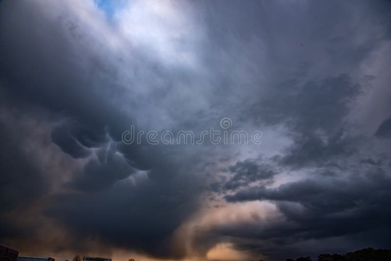 Dramatic Sky after Storm and Rain Calming Down Weather. Stock Photo ...