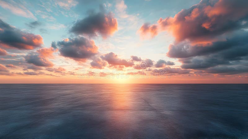 Dramatic Sky with Sunset Horizon - Abstract Background Stock ...