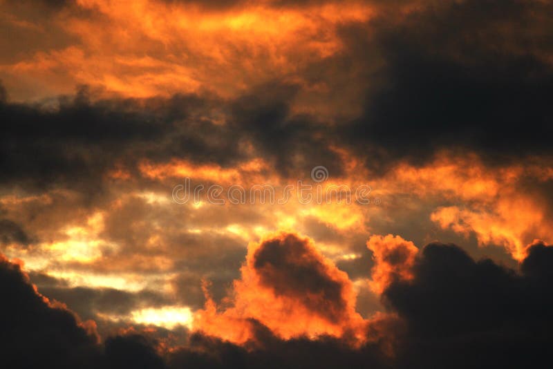 Dramatic Sky at Sunset Light and Other Atmospheric Effects. Stock Image ...