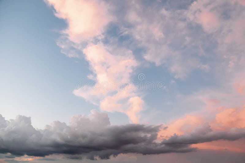 Dramatic Sky on Sunset. Pink Clouds Stock Photo - Image of cloud ...