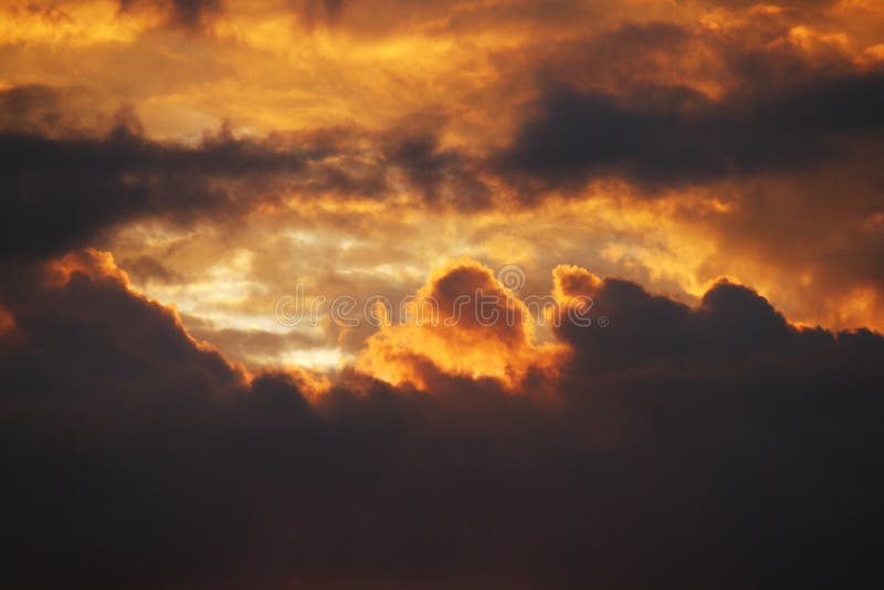 Dramatic Sky at Sunset Light and Other Atmospheric Effects. Stock Image ...