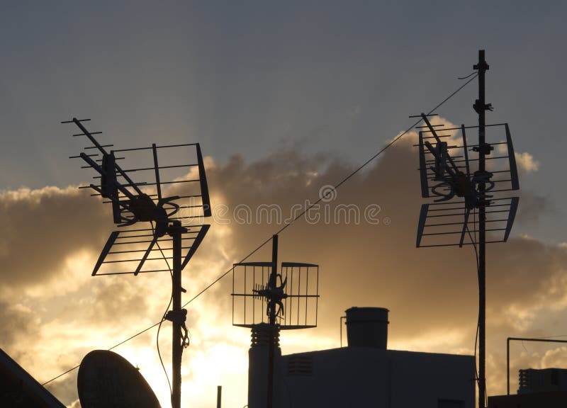 Dramatic Sky in the Sunset with Roofs Stock Photo - Image of pastel ...