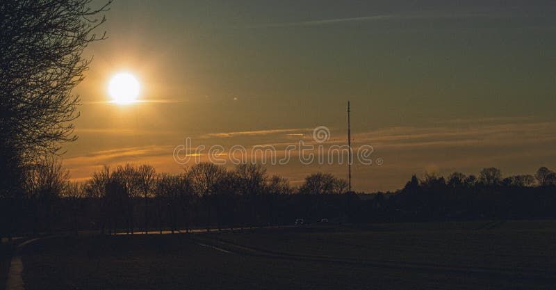 Dramatic Sky at Sunset in Winter Stock Photo - Image of heavily, rock ...