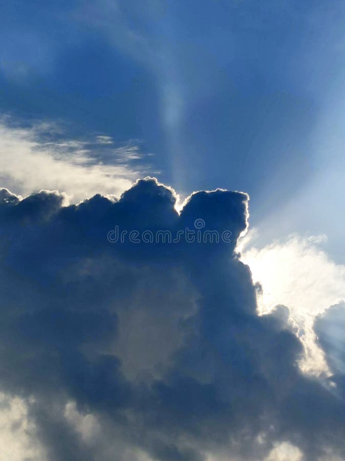 Dramatic Sky Vertical Background Sun Breaking Storm Clouds Stock Photos ...
