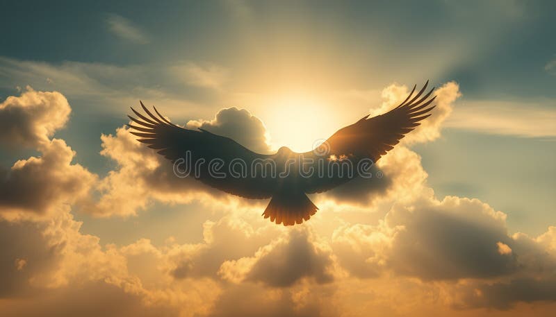 Dramatic Sky Where Clouds Naturally Form the Shape of a Soaring Eagle ...