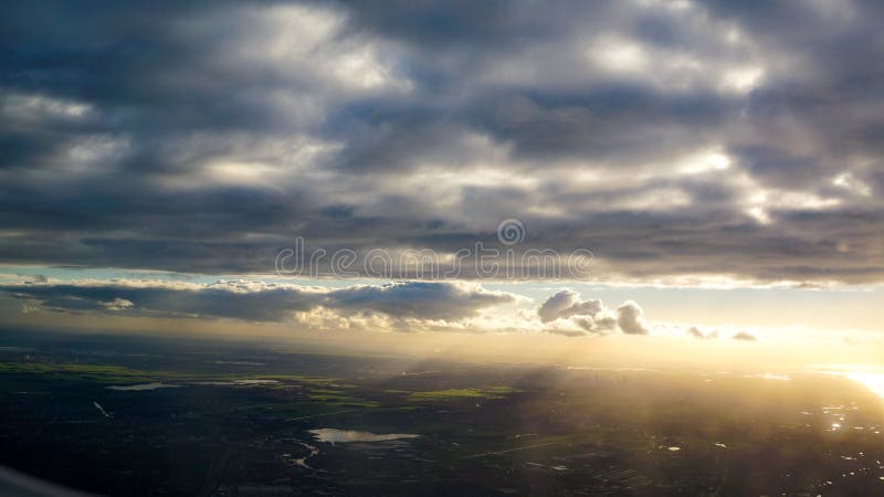 Dramatic skyline over city stock image. Image of view - 105992259