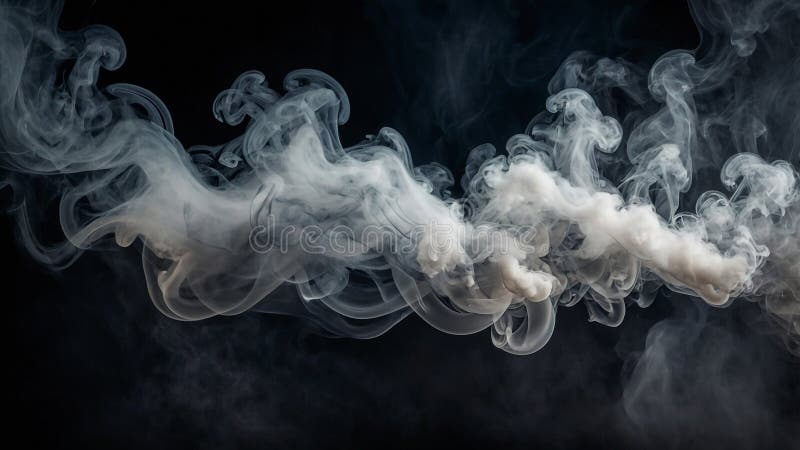 Dramatic Smoke Cloud Billowing on a Dark Background Creating a Mystical ...
