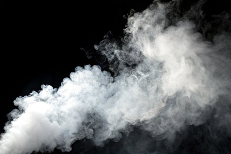Dramatic Smoke Cloud Isolated on Black Background Stock Illustration ...