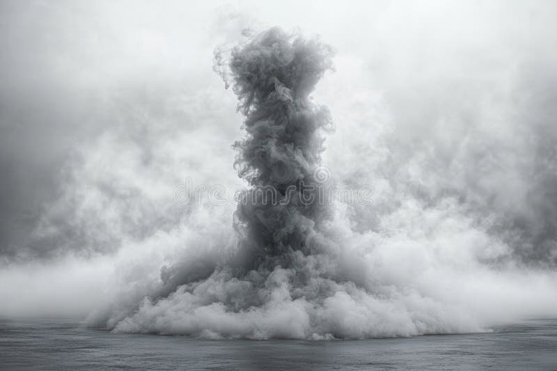 Dramatic Smoke Explosion Rising from Surface Creating Volcanic Column ...