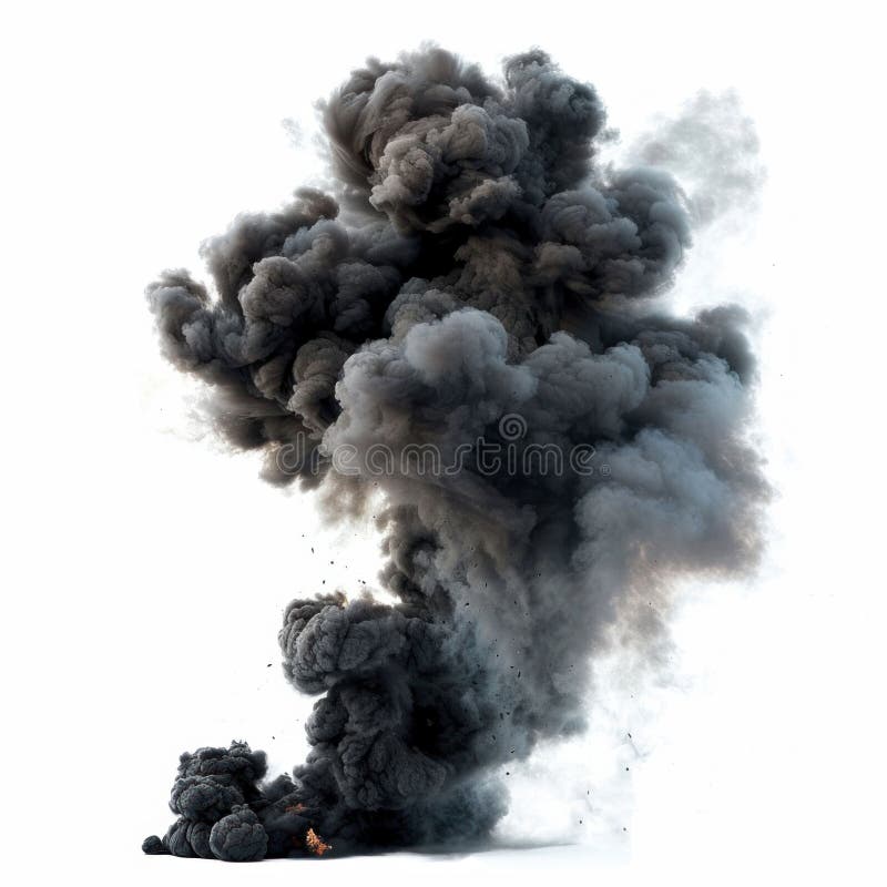 Dramatic Smoke Explosion on White Background. Generative Ai Stock ...