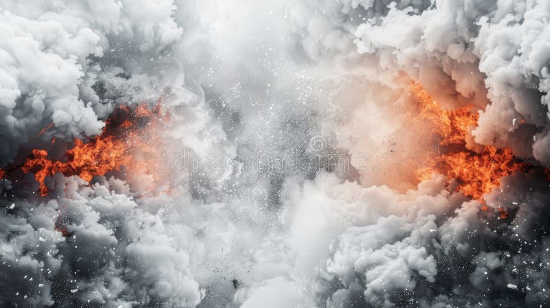 Dramatic Smoke and Fire Explosion with Thick Clouds and Intense Flames ...