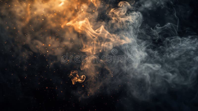 Dramatic Smoke with Glowing Particles Stock Photo - Image of glowing ...