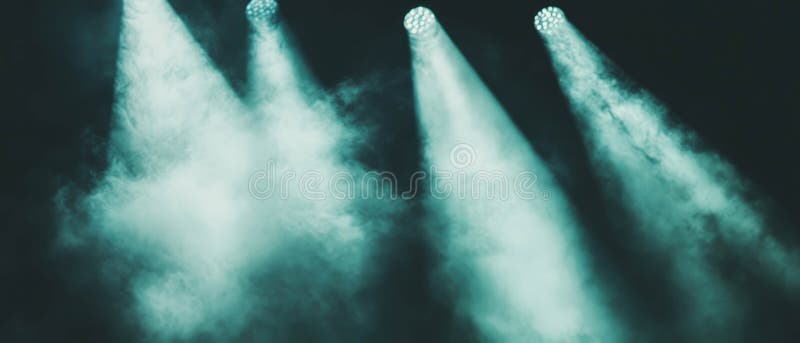 Dramatic Smoke and Light Beams Create an Atmospheric Stage Effect Stock ...