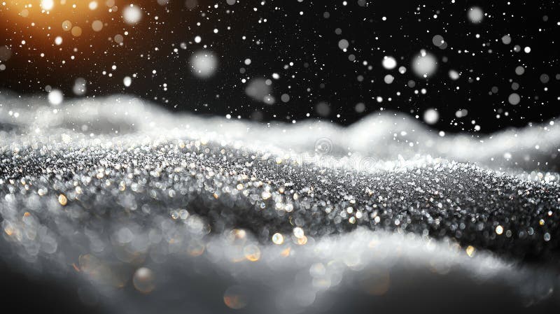 Snowstorm Overlay on Black Background. Generative AI Stock Image ...