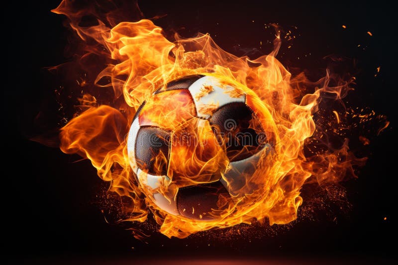 Dramatic Soccer Ball Flame. Generate Ai Stock Illustration ...