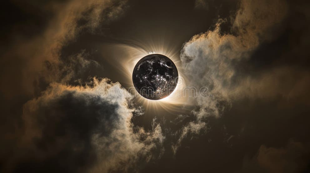 Dramatic Solar Eclipse Captivating Moon S Shadow Enfolding the Sun in a ...