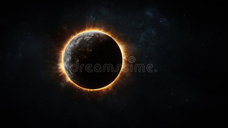 Dramatic Solar Eclipse in the Night Sky Stock Illustration - Illustration of eclipse, dramatic ...