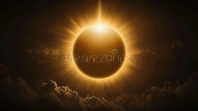 A Dramatic Solar Eclipse, with the Sun S Light Partially Obscured by ...