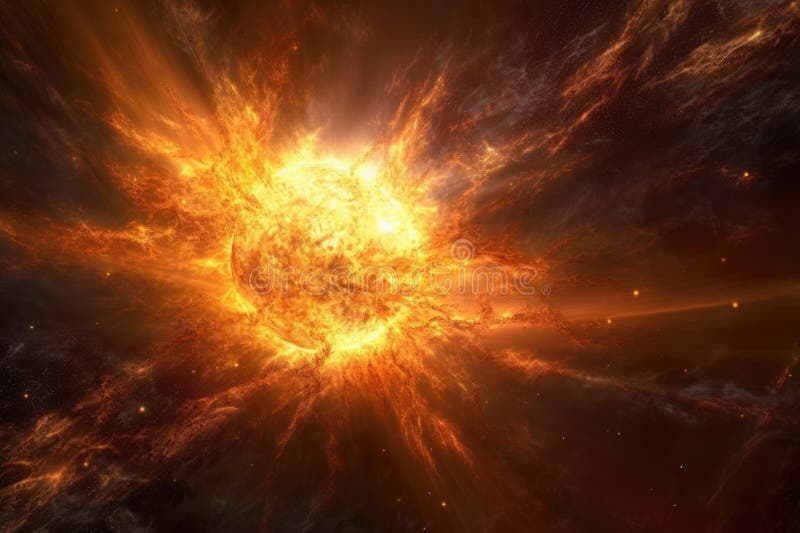 Dramatic Solar Flare Loop Extending from Suns Surface Stock ...